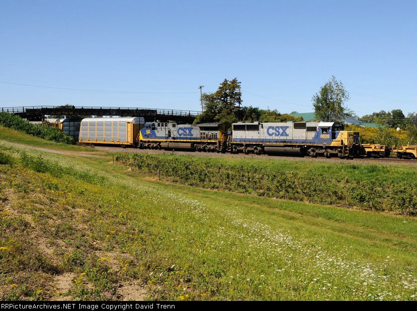 CSX #8628 leads Eastbound CSX Q264 at MP 70 on track number two